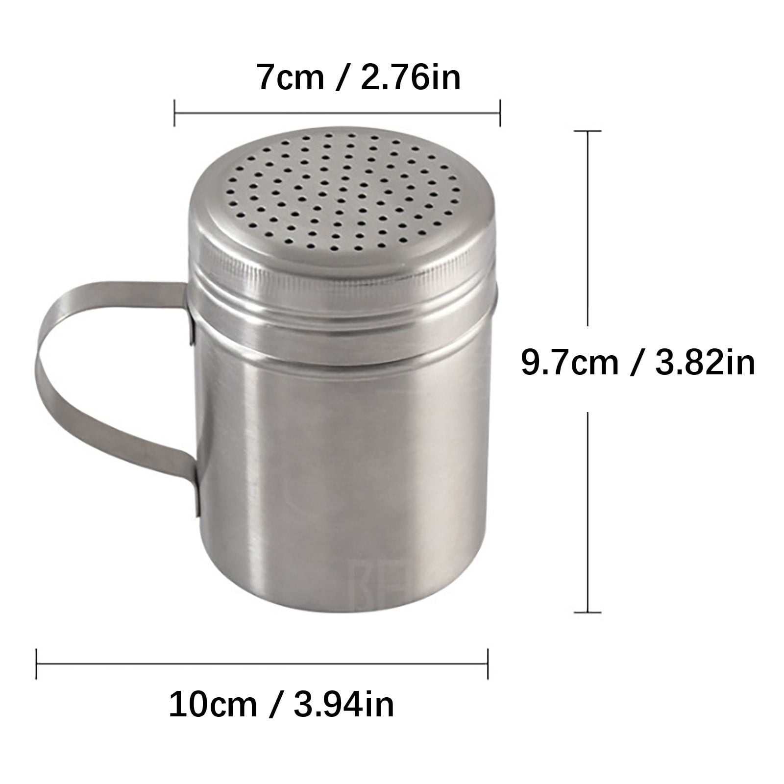WUTYU Stainless Steel Dredge Shaker With Lid Shaker With Handle Large ...