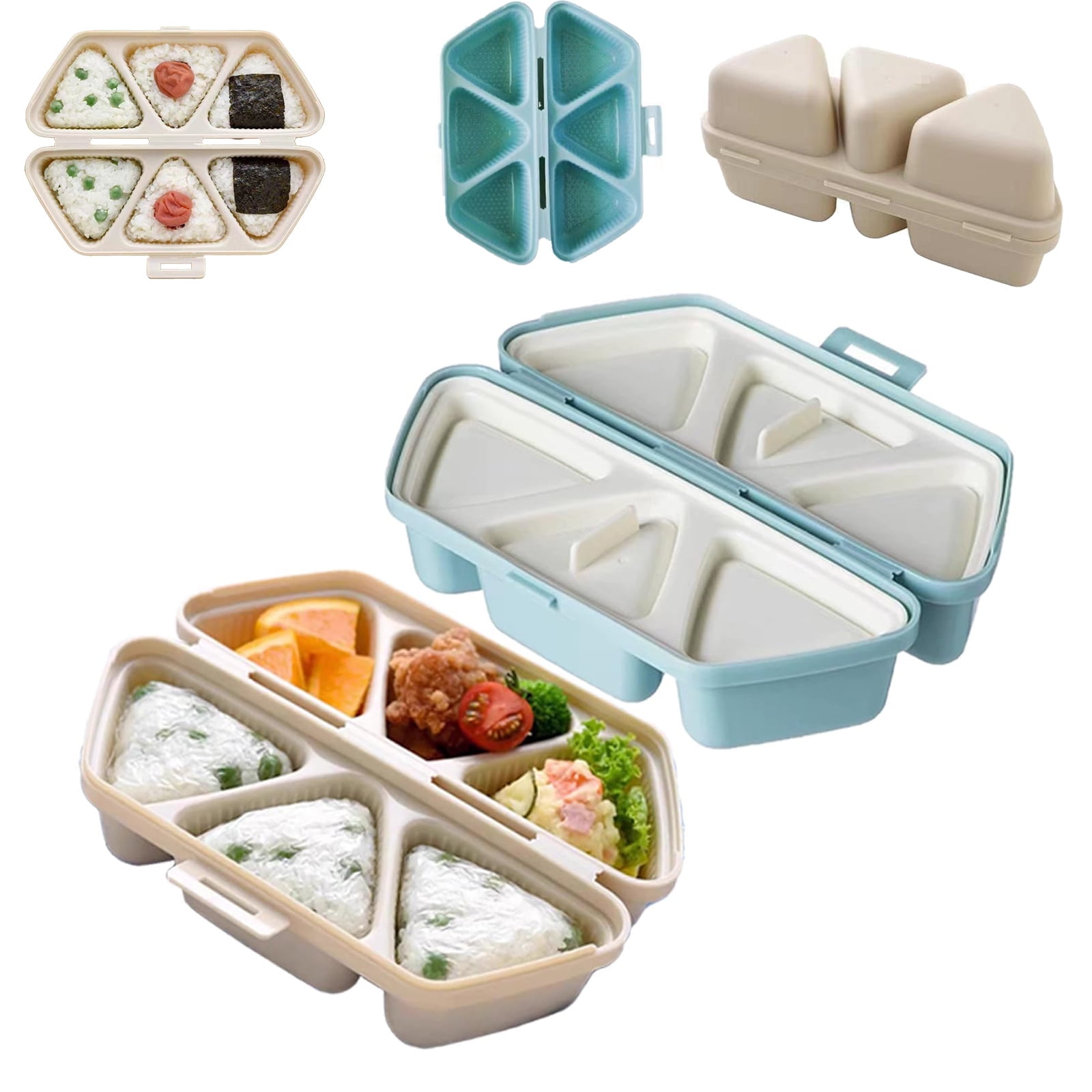 WUUJIPAI 6 in 1 Onigiri Mold Set, Triangle Rice Ball Molds, Quick to ...