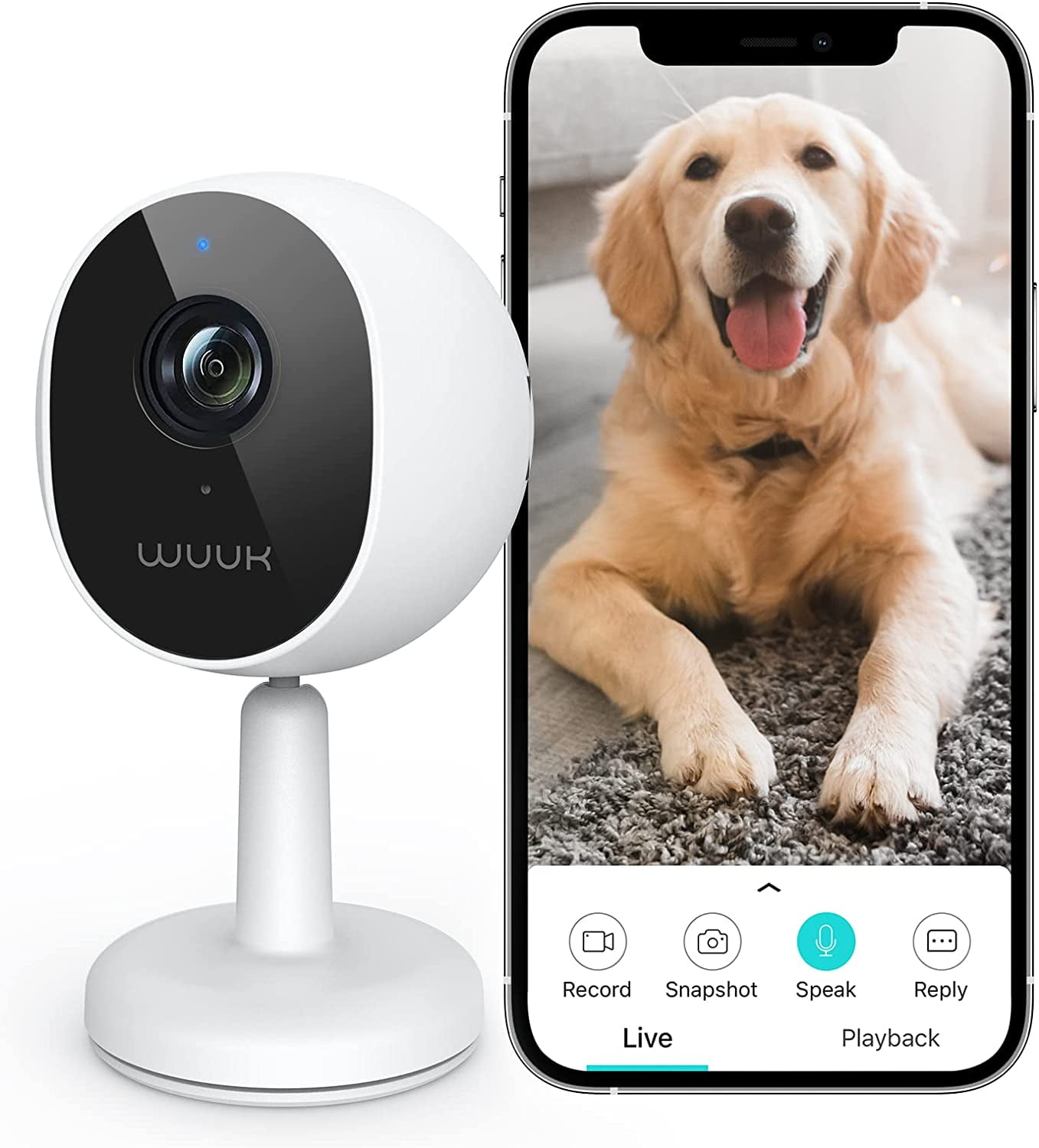 WUUK 4MP Indoor Security Camera, Magnetic Stand WiFi Camera Indoor ...