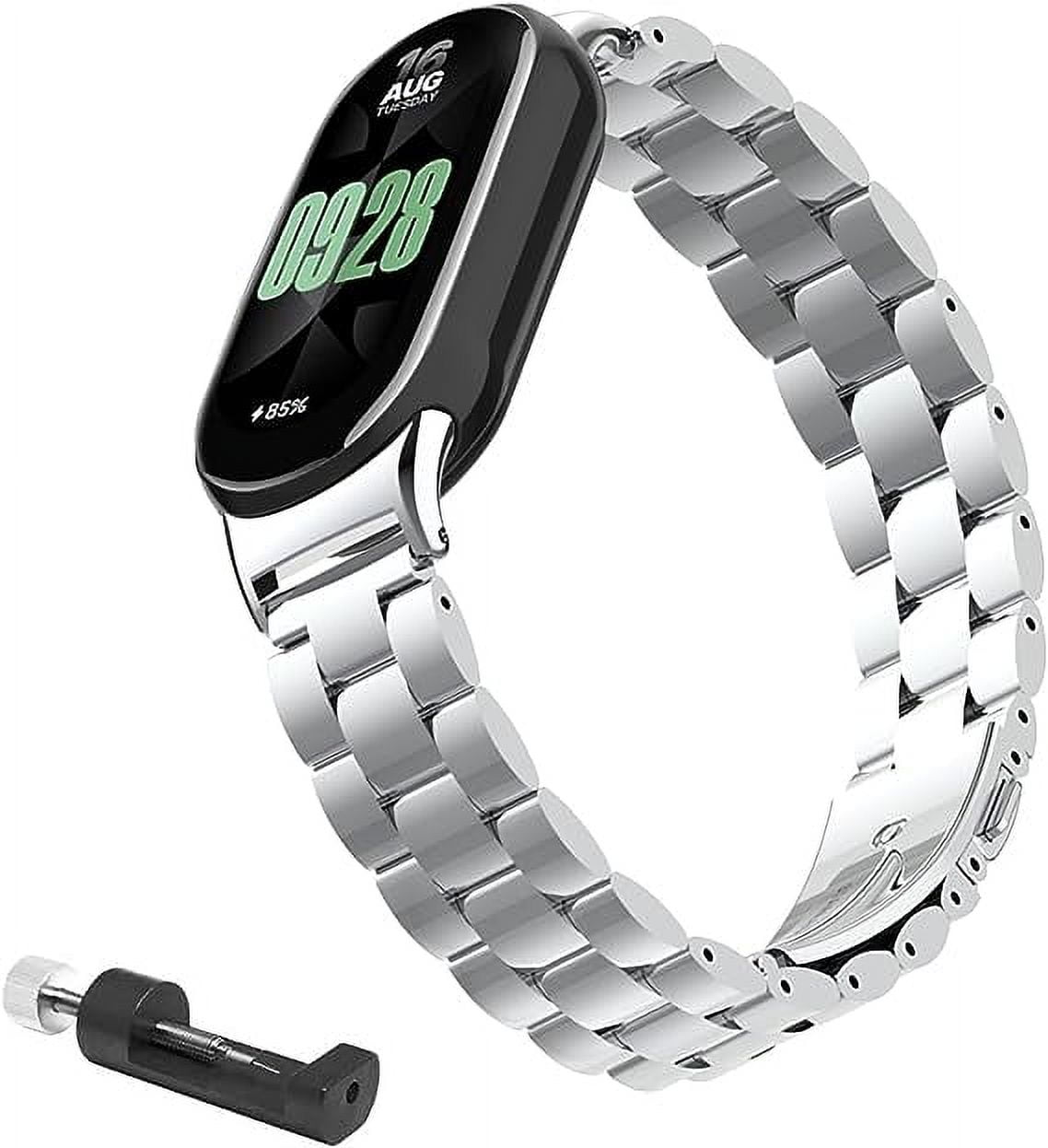 WUWOCJ Stainless Steel Watch Strap Compatible for Xiaomi Mi Band 8 Metal Replacement Bracelet ...