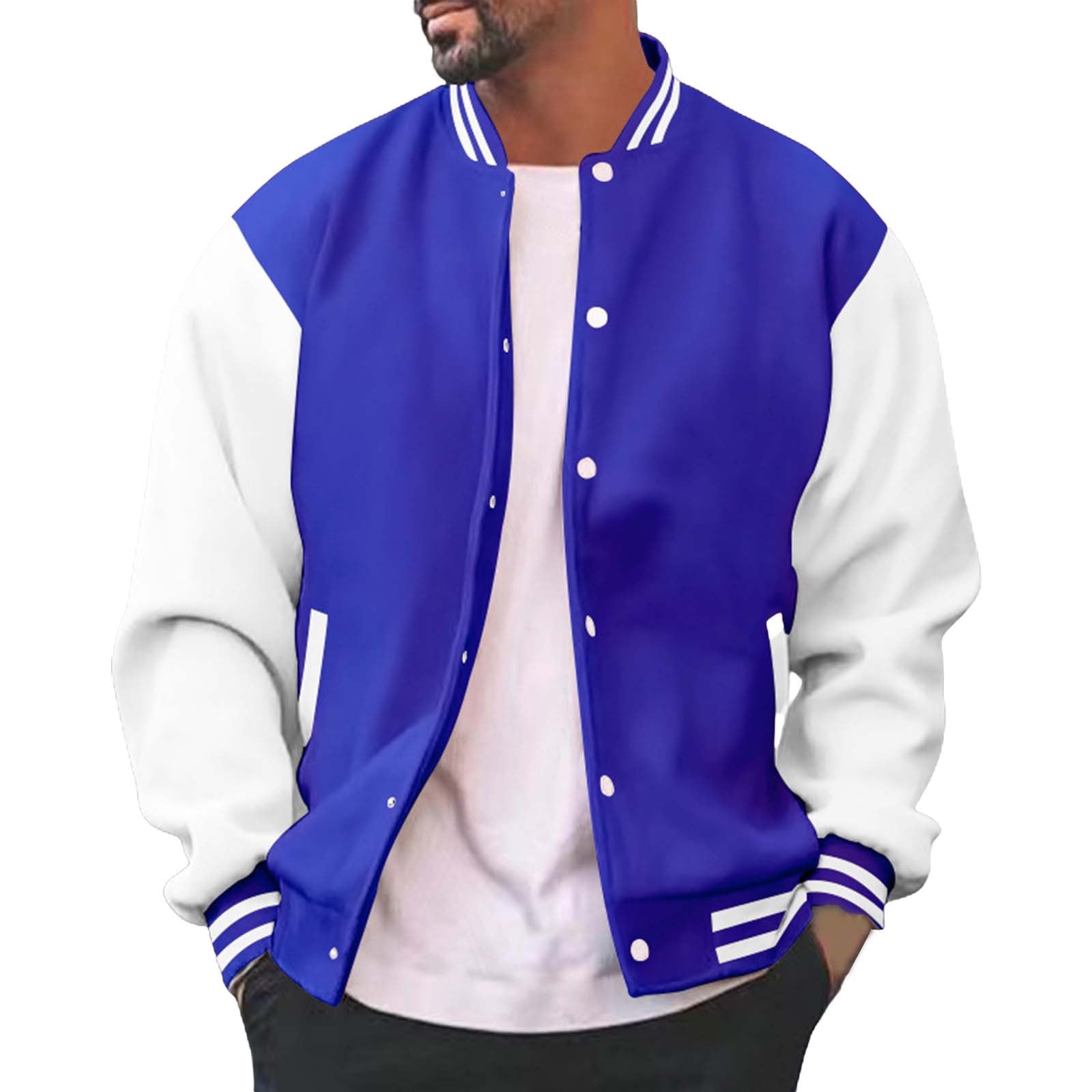 WUWUQF Varsity Jacket Men, Men's Varsity Baseball Jacket Casual Boys ...