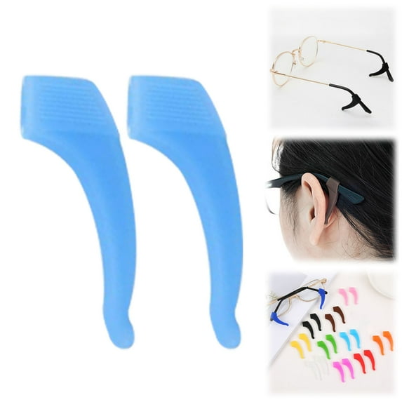 WUXIAB 10 Pair Eye Glasses Ear Grippers,Blue Silicone Anti-Slip Glasses ...