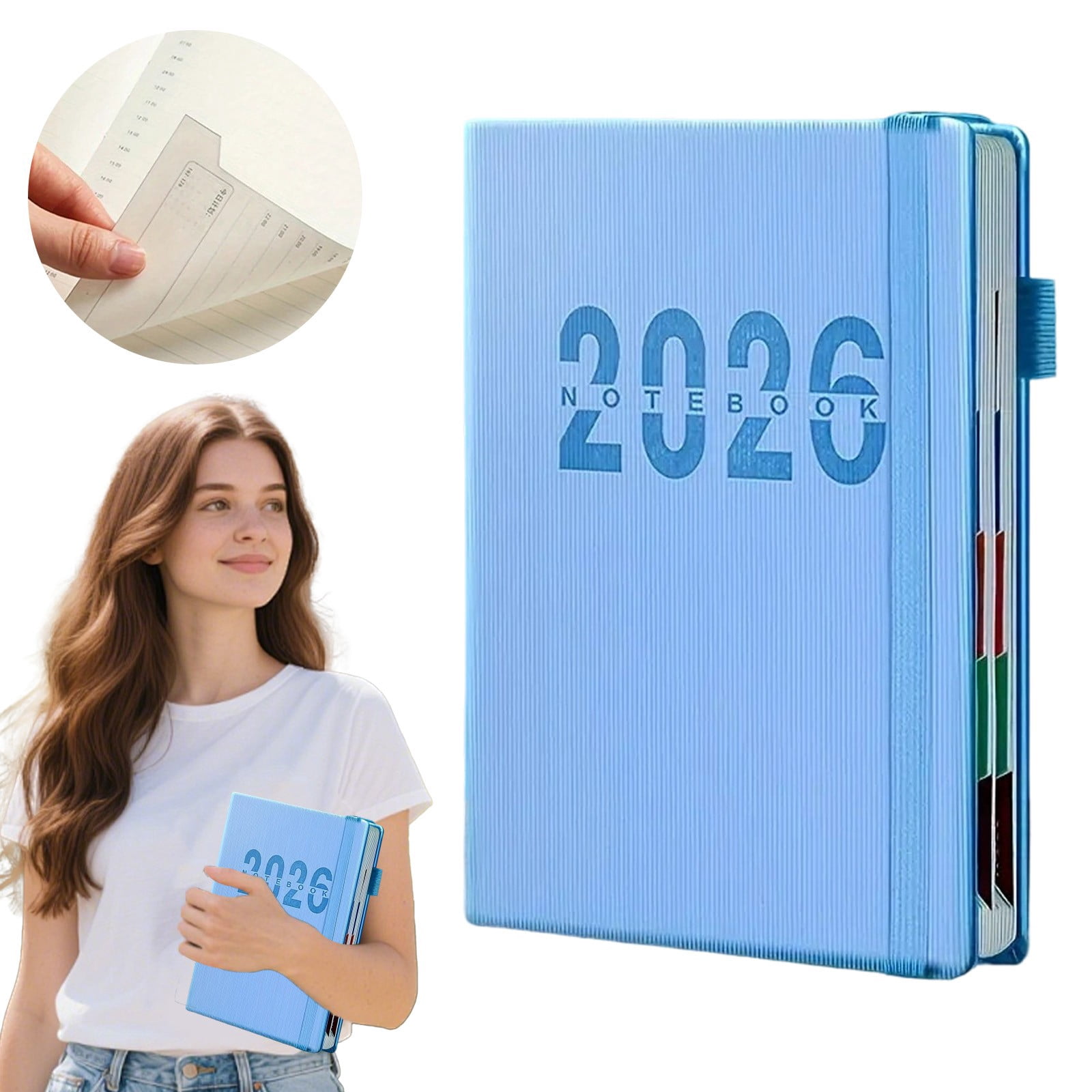 WUXIAB 2026 Planner,A5 Blue Schedule Plan Book With Priority Task ...