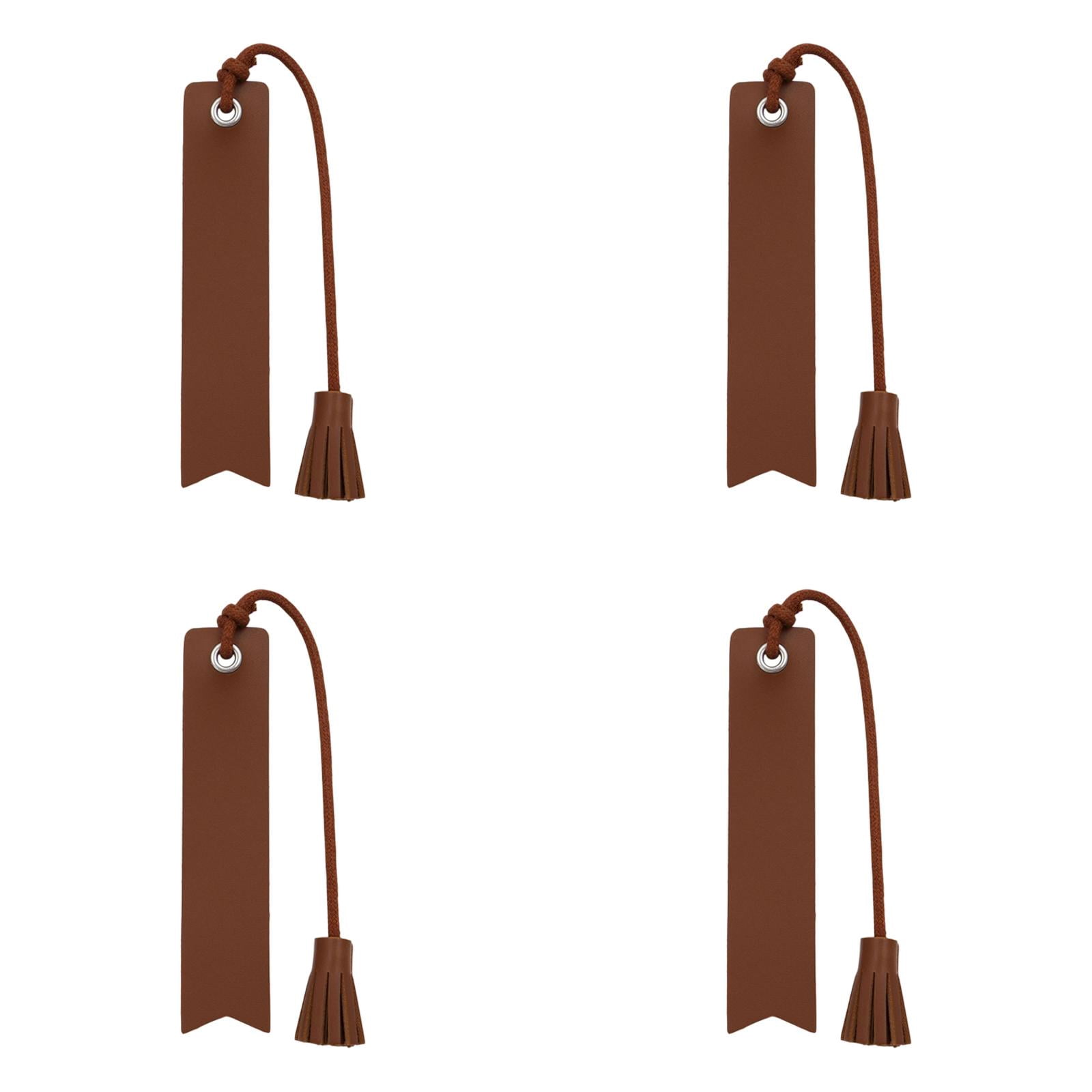 WUXIAB 4Pcs Elegant Tassel Book Page Markers,Leather Bookmark,Double ...
