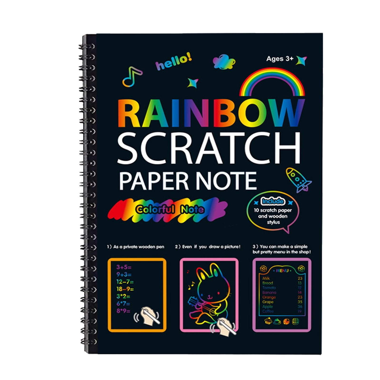 WUXIAB Colorful Scratch Book Festival Scratch Paint Colorful Drawing ...