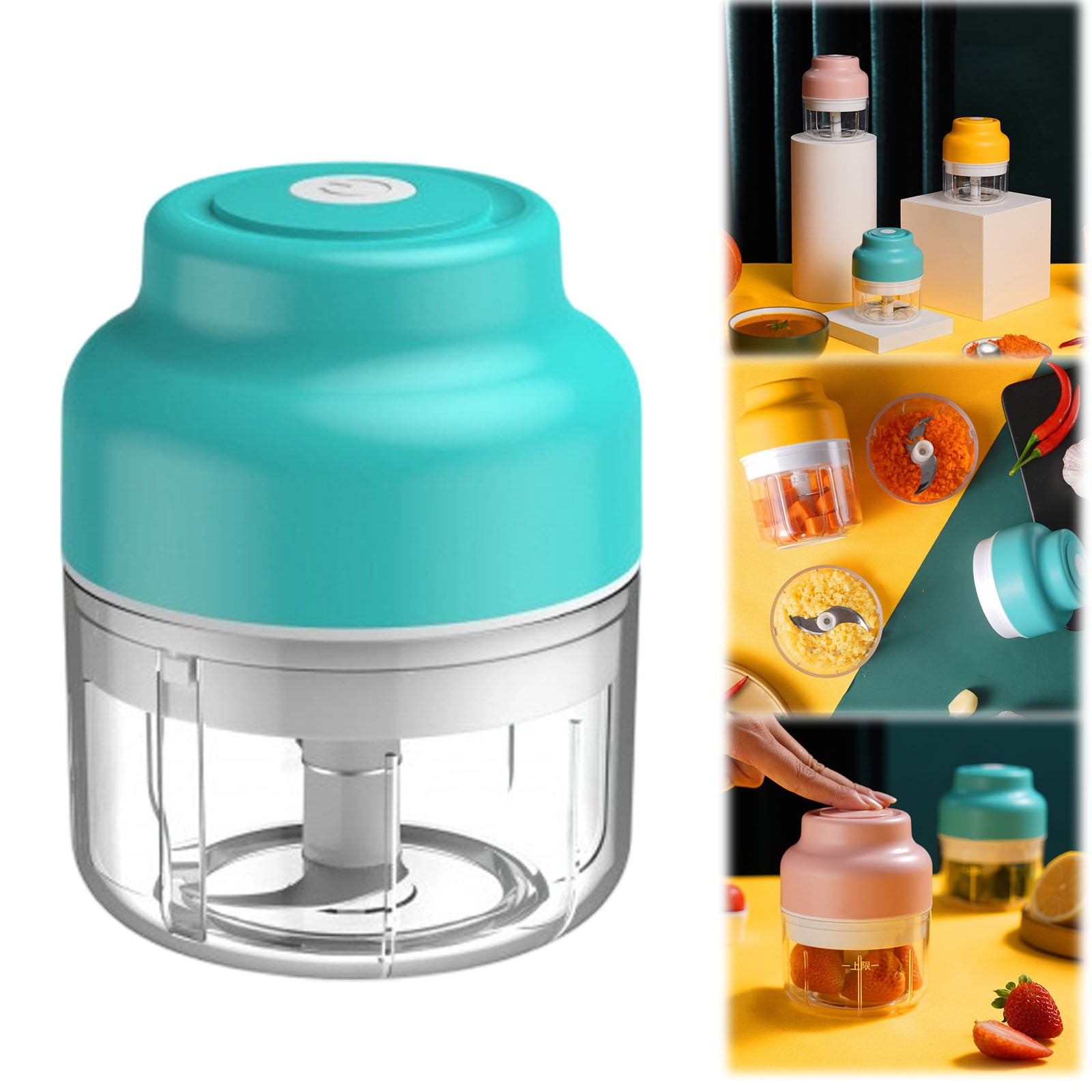 WUXIAB Mini Electric Food Chopper,Usb-Charged Garlic Mincer,Veggie ...