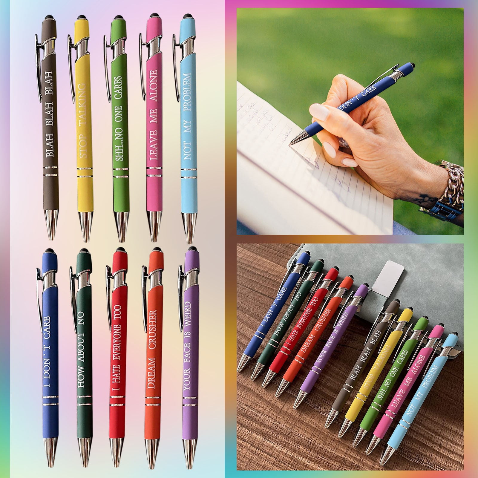 WUXIAB Motivational Quote Stylus Pen,Inspirational Scripture Pen,Office ...