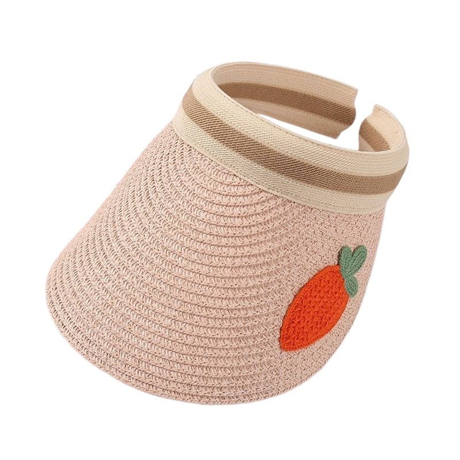 WUXIAN Boys Kids Sun Hats Roll-Up Straw Visor Hat Sun Hat Kid Toddler ...