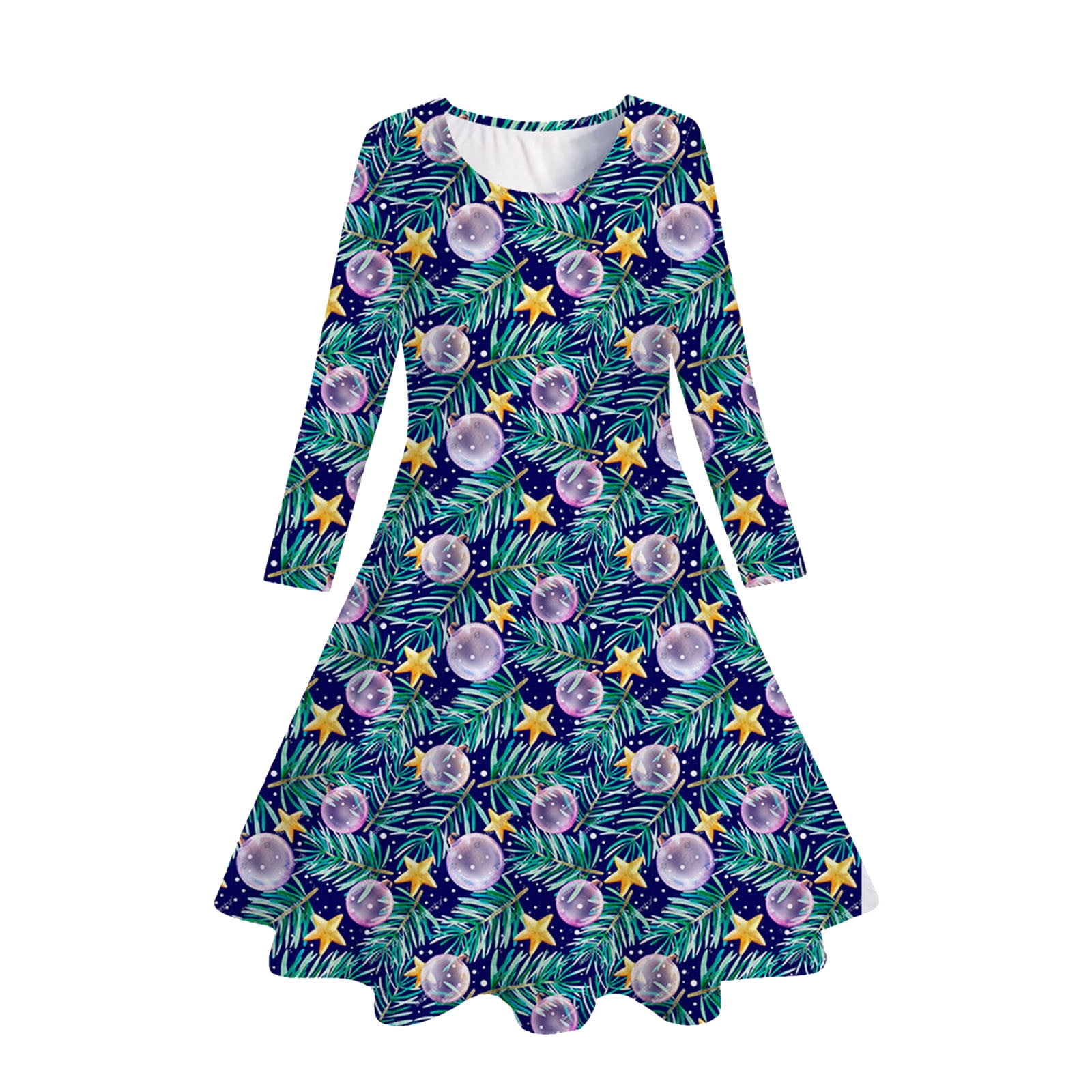 WUXIAN Kids Toddler Girls Christmas Tree Deer Print Christmas Long ...