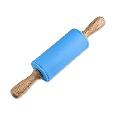 Kiplyki Wooden Handle Silicone Rollers Rolling Pin Kid Kitchen Cooking ...