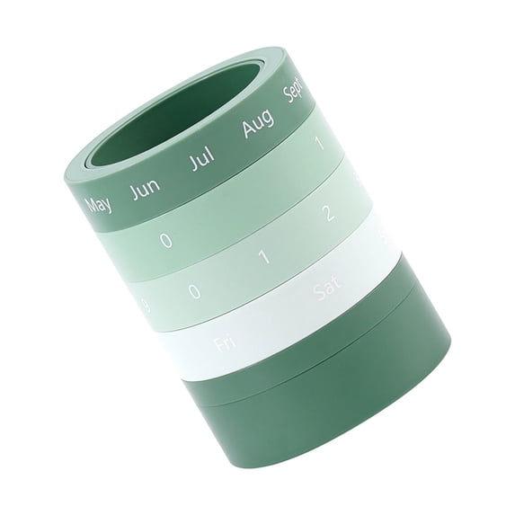 WUYVCG Under $5 2 in 1 Pen Holder with Perpetual Calendar Rotating Desk ...