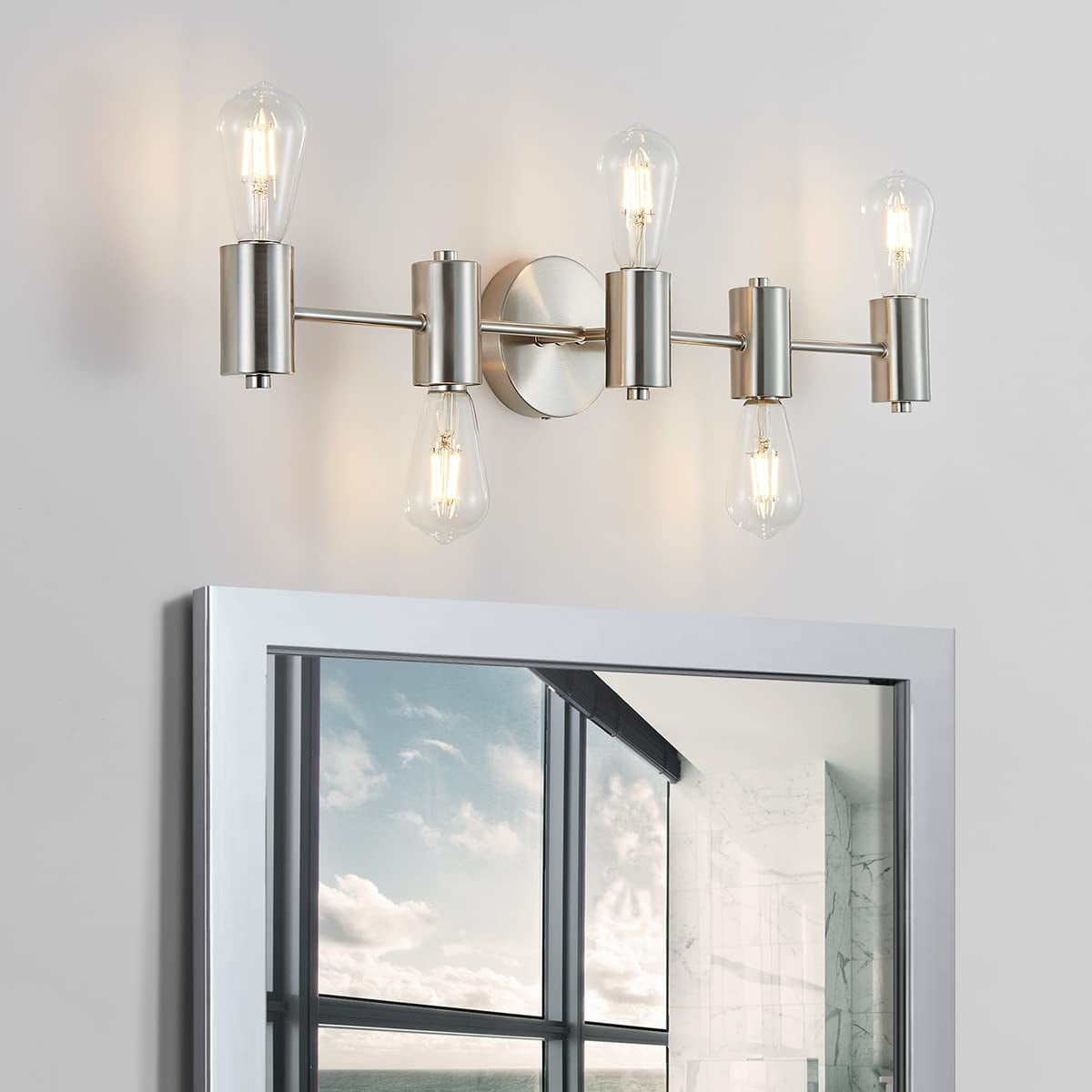 WUZUPS 5-Light Bathroom Light Fixture Over Mirror Morden Vanity Wall ...