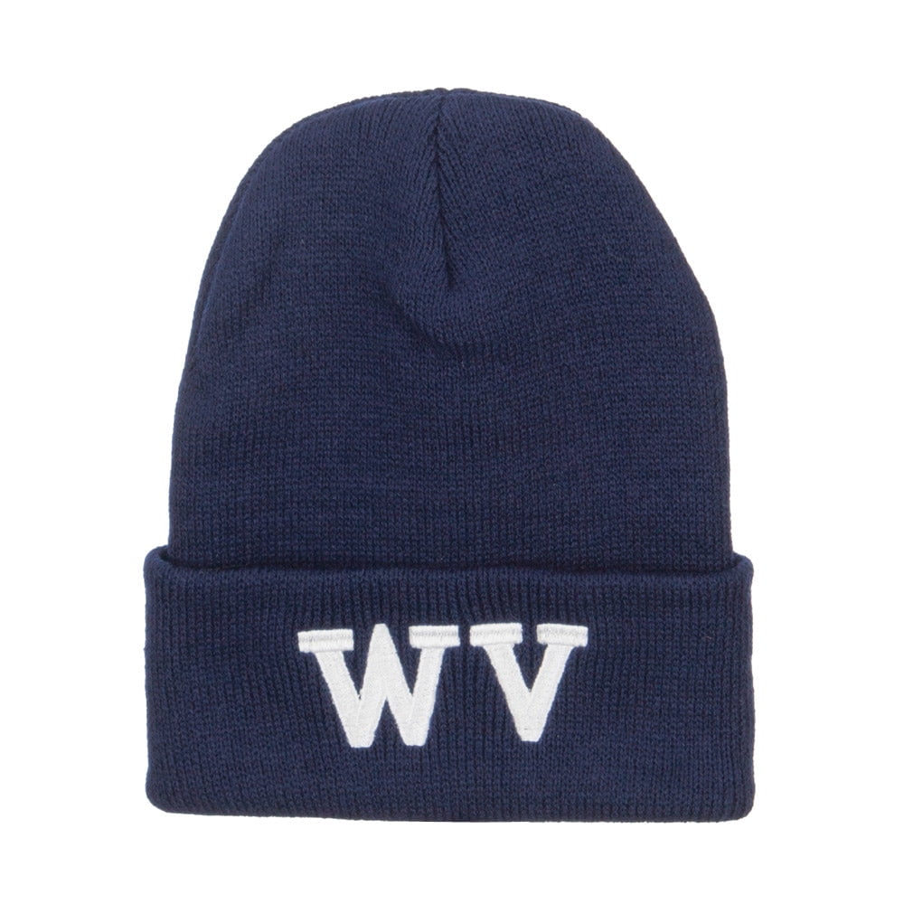 WV West Virginia Embroidered Long Beanie - Navy OSFM - Walmart.com