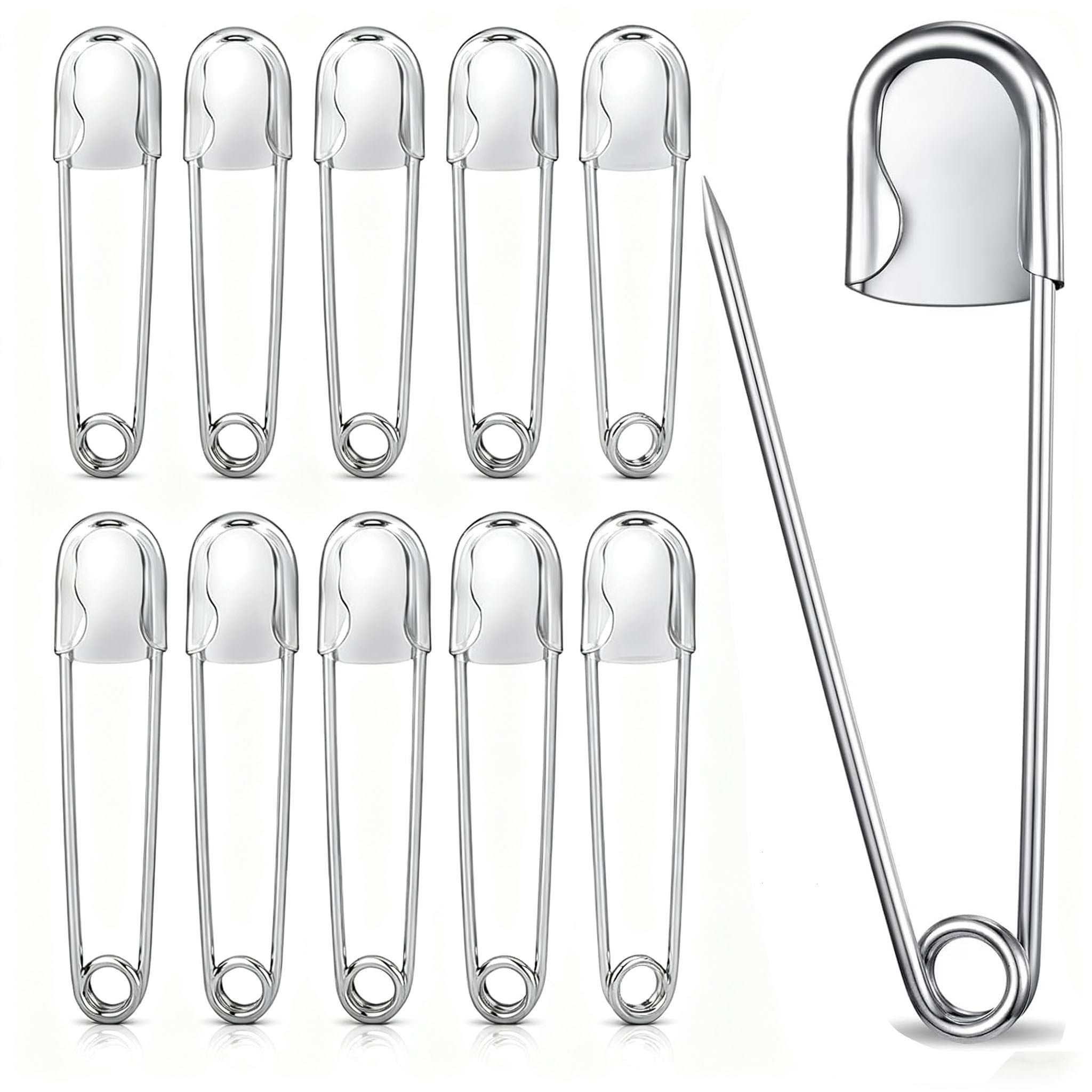 WVARK 10Pcs Large Safety Pins, 5inch Heavy Duty Stainless Steel Extra ...