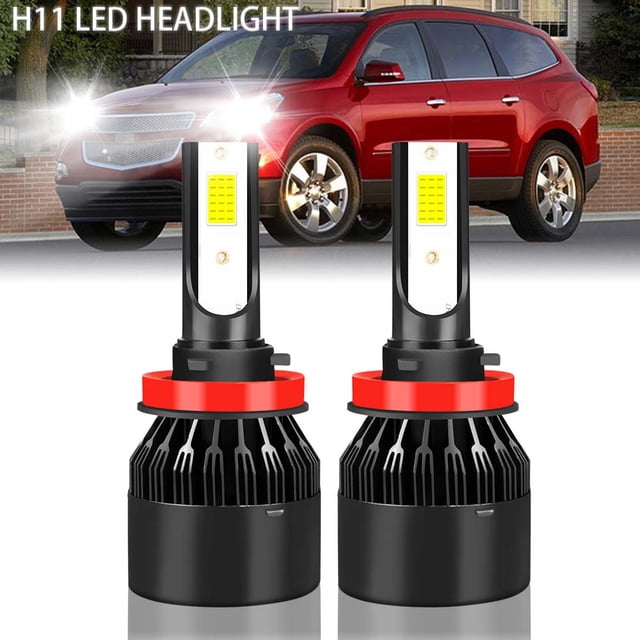 WVKVII H11 White LED Headlight Bulbs Kit for Chevy Traverse 2009-2017 ...