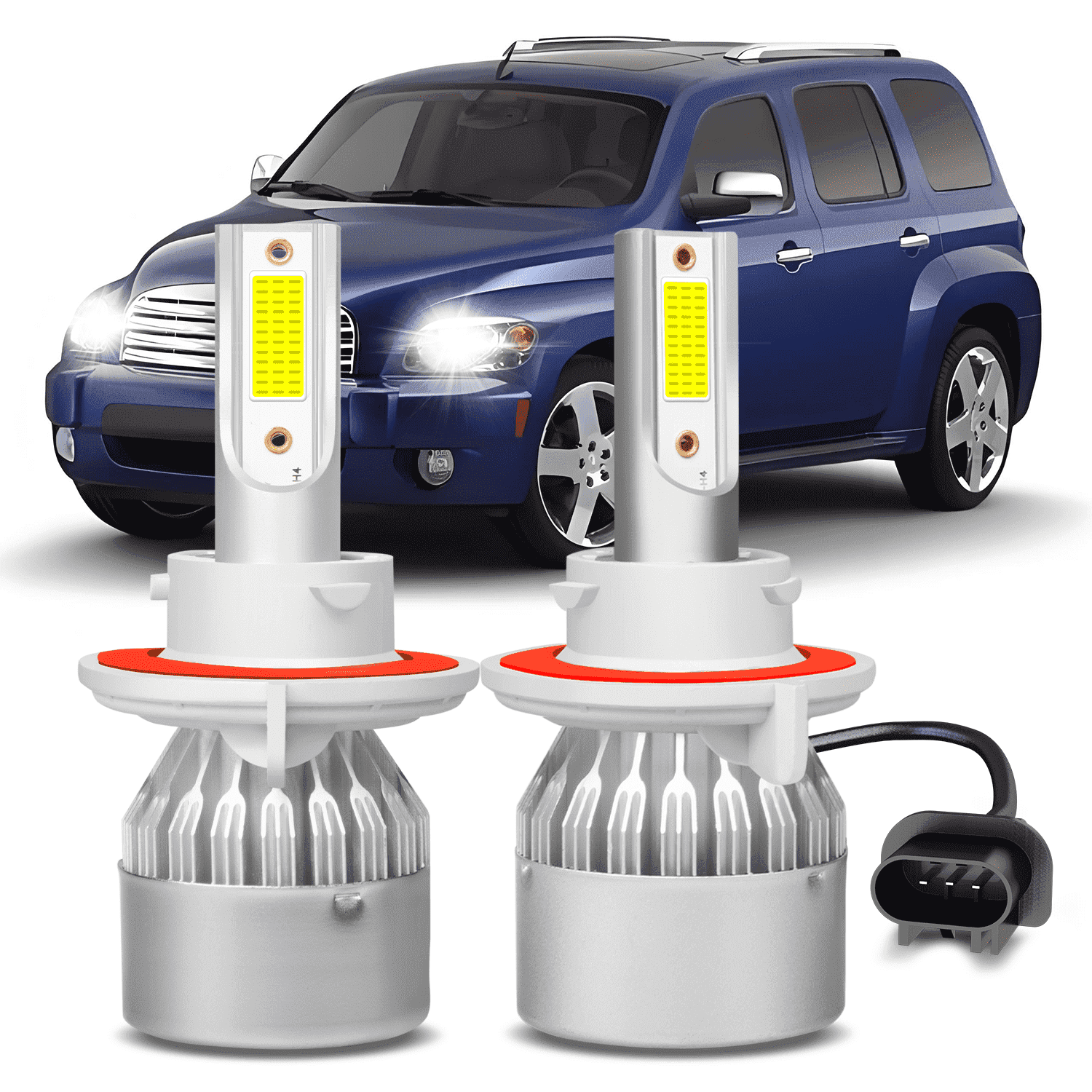 WVKVII H13 9008 Headlight Bulbs High and Low Beam for Chevy HHR 2006 ...