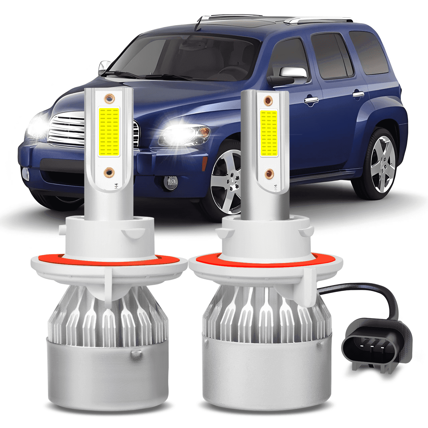 WVKVII H13 9008 Headlight Bulbs High and Low Beam for Chevy HHR 2006 ...