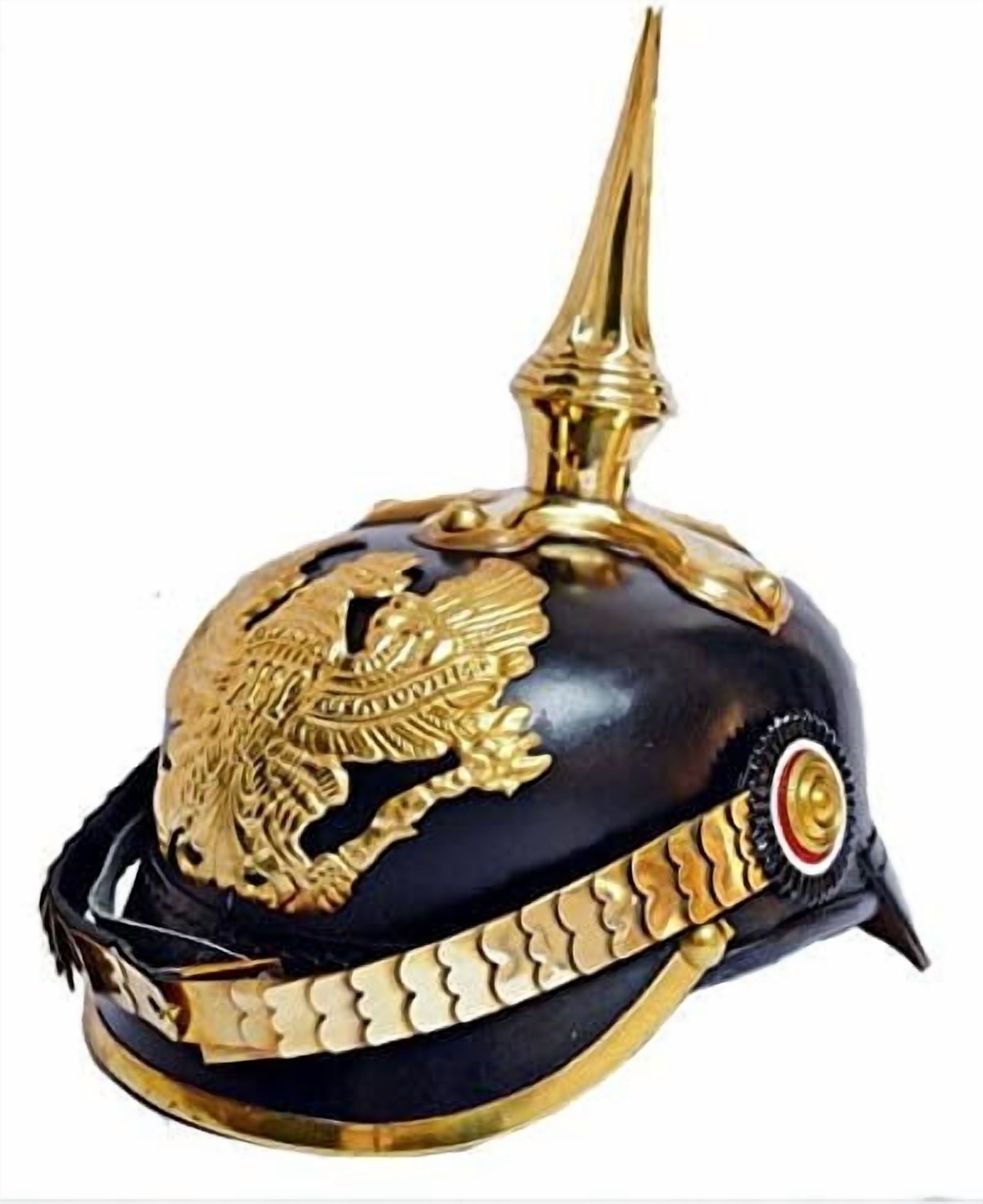 WW I & II German Prussian Pickelhaube Helmet Brass Accent Imperial ...