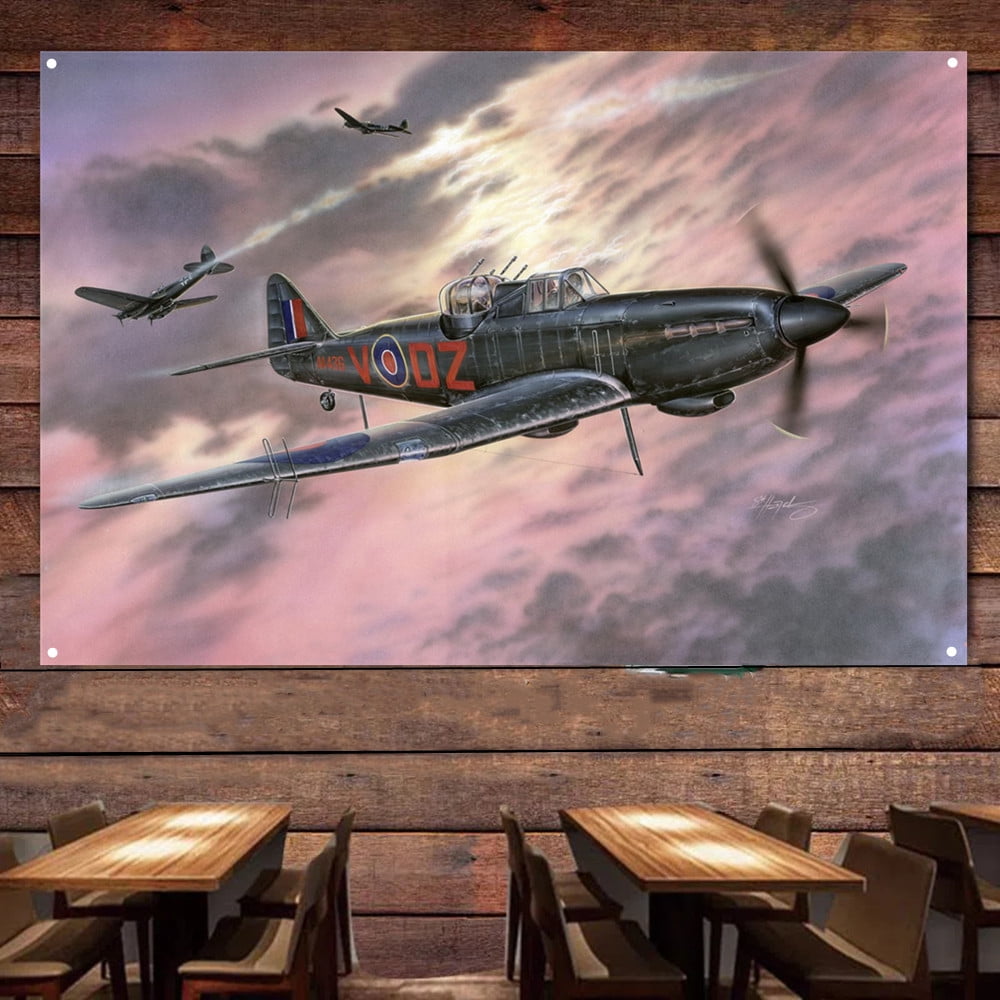 WW II Britain Defiant Mk.II Night Fighter Poster Tapestry - Decorate ...