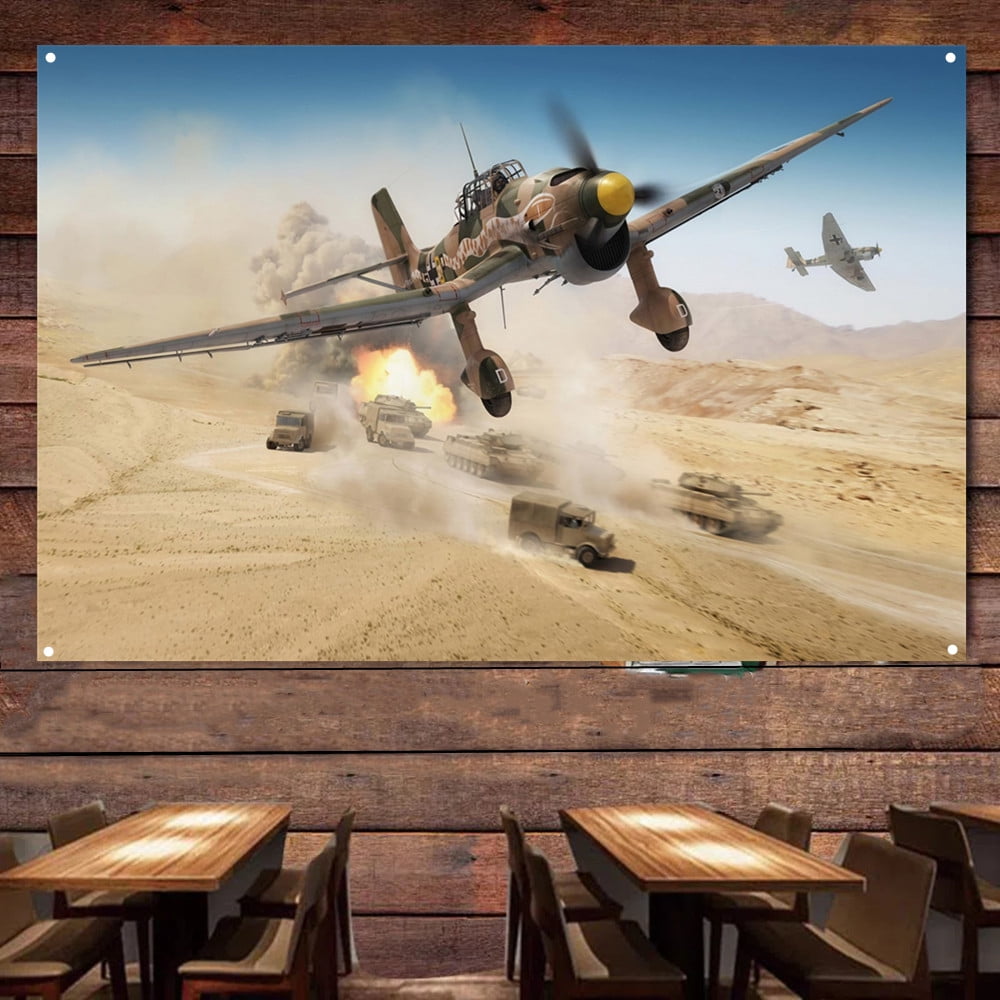 WW II German Ju 87B-2 Stuka Fighter Picture Wall Flag, Wall Art Wall ...
