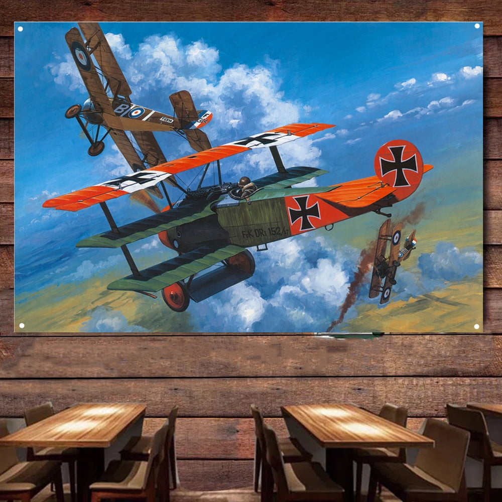 WW II Germany Dr.1Fighter Jet Banner Wall Art - 38" x 57" Aviation ...