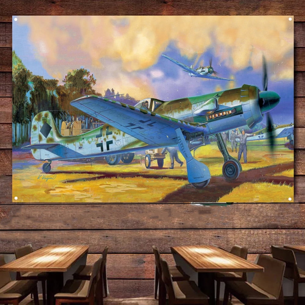 WW II Germany Fw 190D-9 Fighter Jet Banner Wall Art - 38" x 57 ...