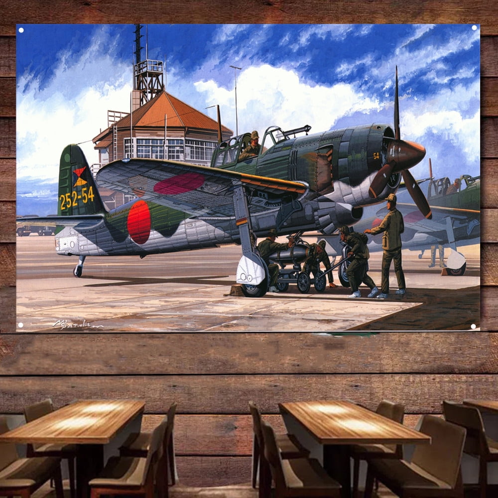 WW II Japan D4Y3 Suisei Fighter Banner - Air Force Military Wall Art ...