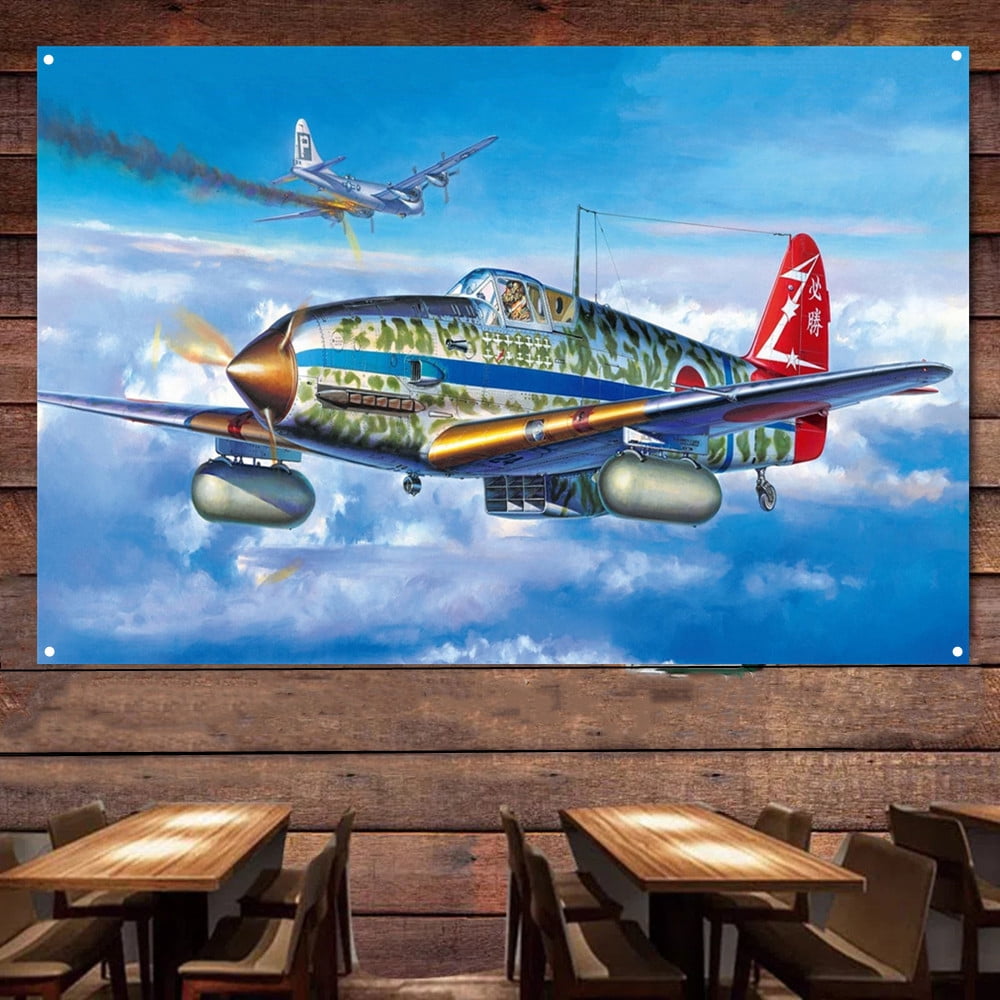 WW II Japanese Ki-61-Id Hien Fighter Jet Poster Wall Banner & Flag Air ...