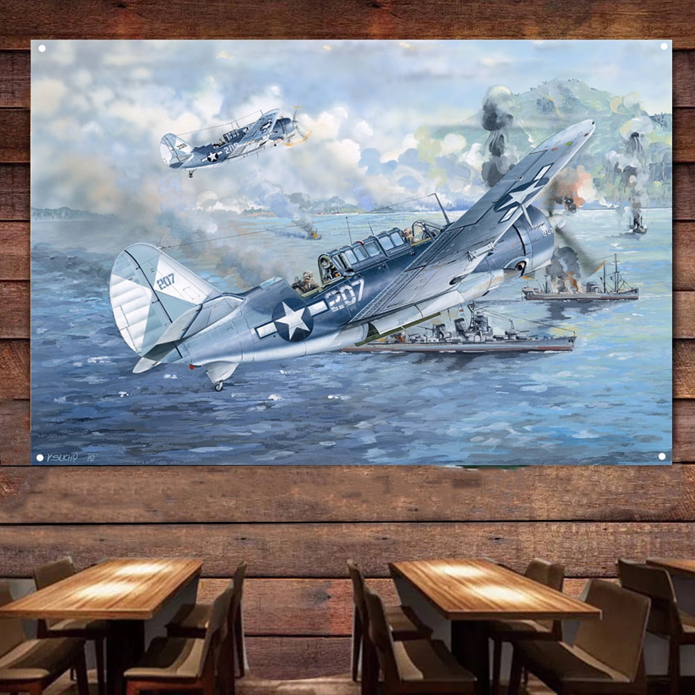 WW II US SB2C Helldiver Fighter Banner - Air Force Military Wall Art ...