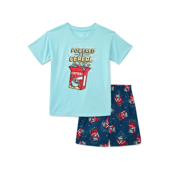 Wonder Nation Boys Tee and Shorts Pajama Set, 2-Piece, Sizes 4-18 ...