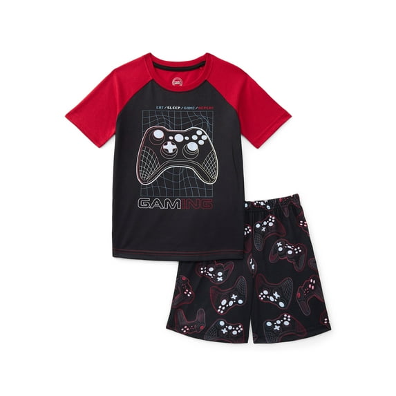 Wonder Nation Boys Tee and Shorts Pajama Set, 2-Piece, Sizes 4-18 ...