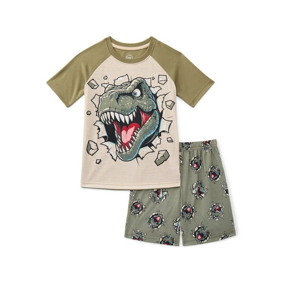 Wonder Nation Boys Tee and Shorts Pajama Set, 2-Piece, Sizes 4-18 ...