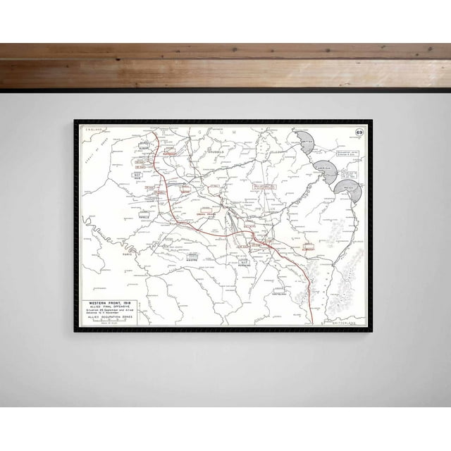 WW1 Western Front Map • Final Allied Offensive Operations • 1918 ...