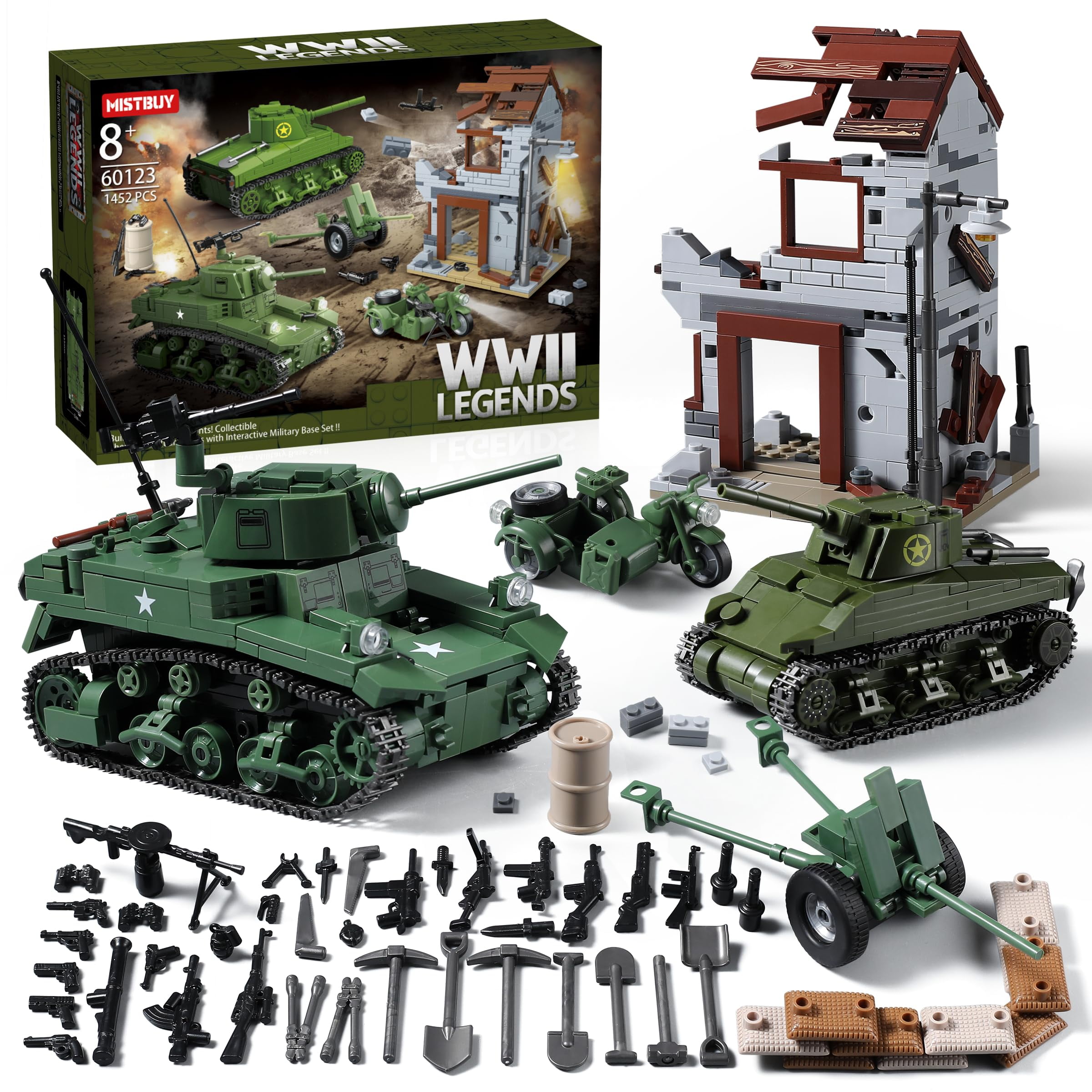 WW2 Army Tank Toys Building Sets Compatible with (1452 Pieces ...