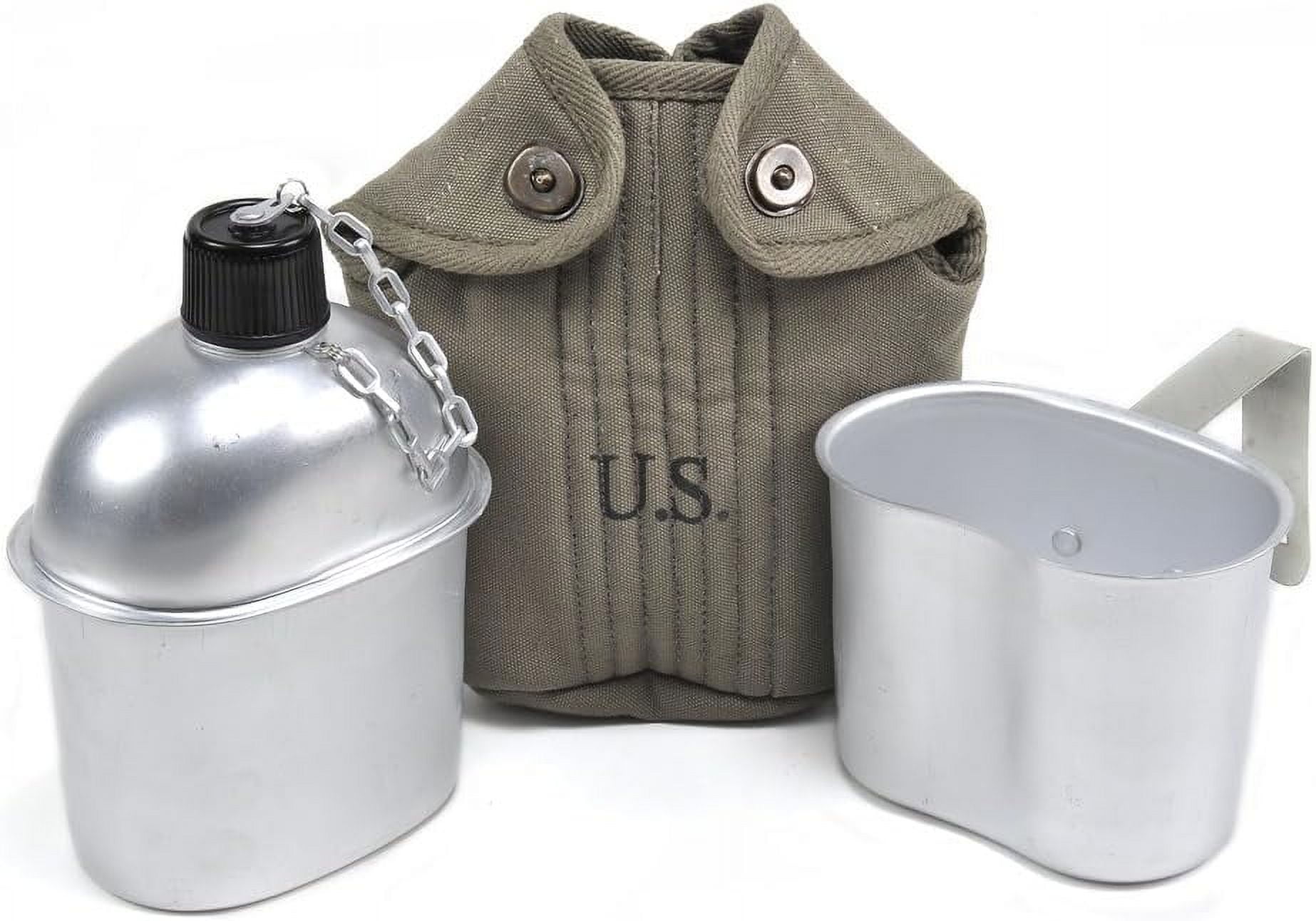 WW2 Canteen, Dark OD Cover and Canteen Cup Repro - Walmart.com
