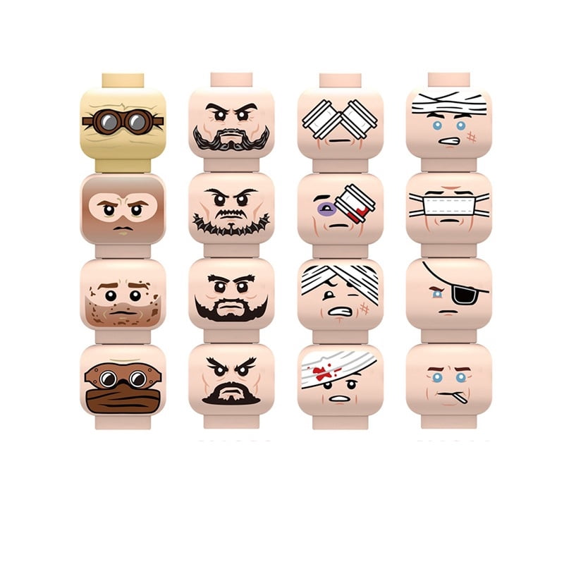 WW2 Injured Emotional Face Heads Building Blocks, Army Soldiers Figures ...