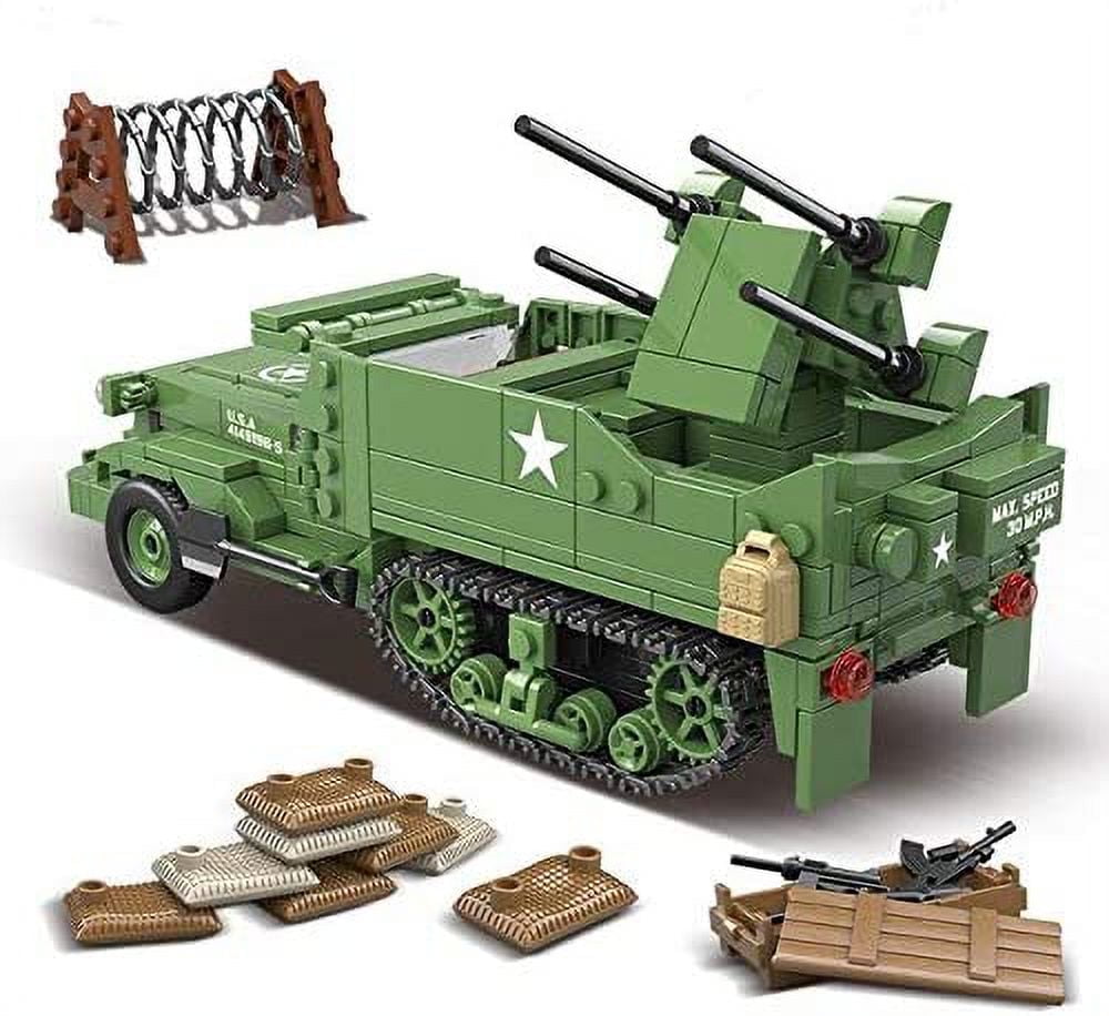 WW2 M16 MGMC Half Track Anti-Aircraft Building Blocks Toy Set - Walmart.com