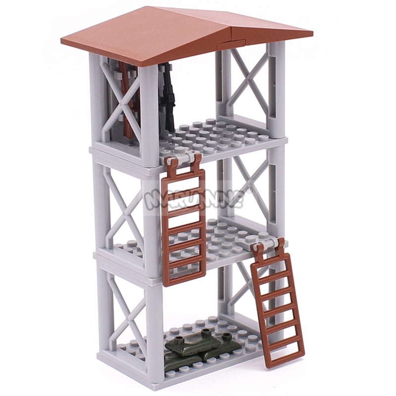 WW2 Military Building Blocks Sentry Tower Bricks Assembly Accessories ...