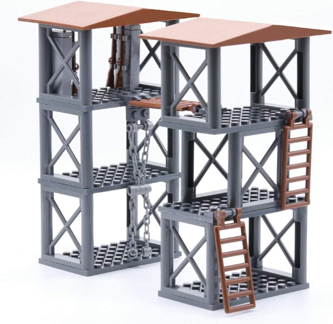 WW2 Military Scene Toys - Watchtower Military Base Building Block Set ...