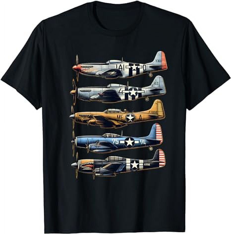 WW2 Planes P51 Mustang F4U Corsair B17 P47 Thunderbolt T-Shirt ...