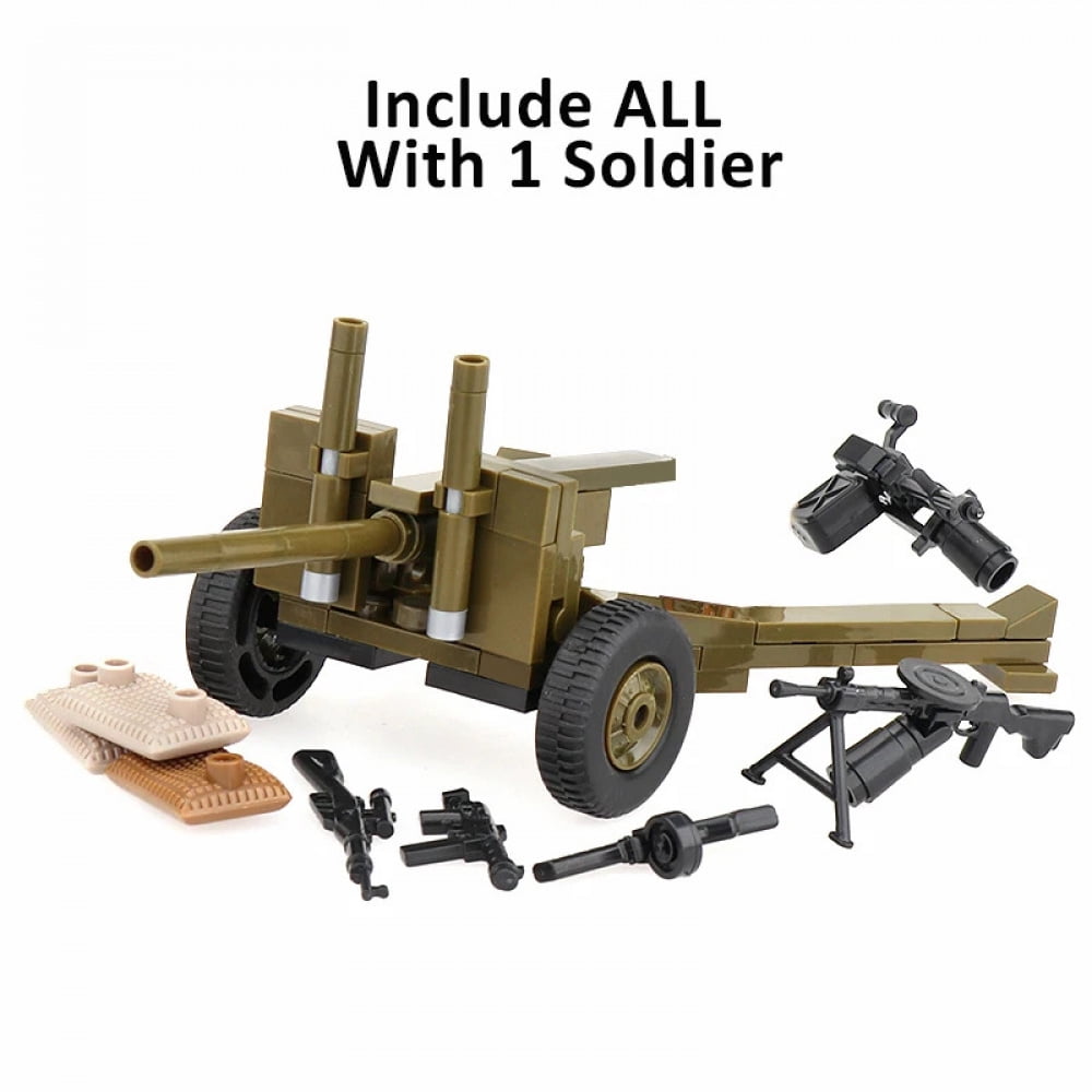 WW2 Soviet Military Weapons Building Blocks Army Soldier Figure Anti ...