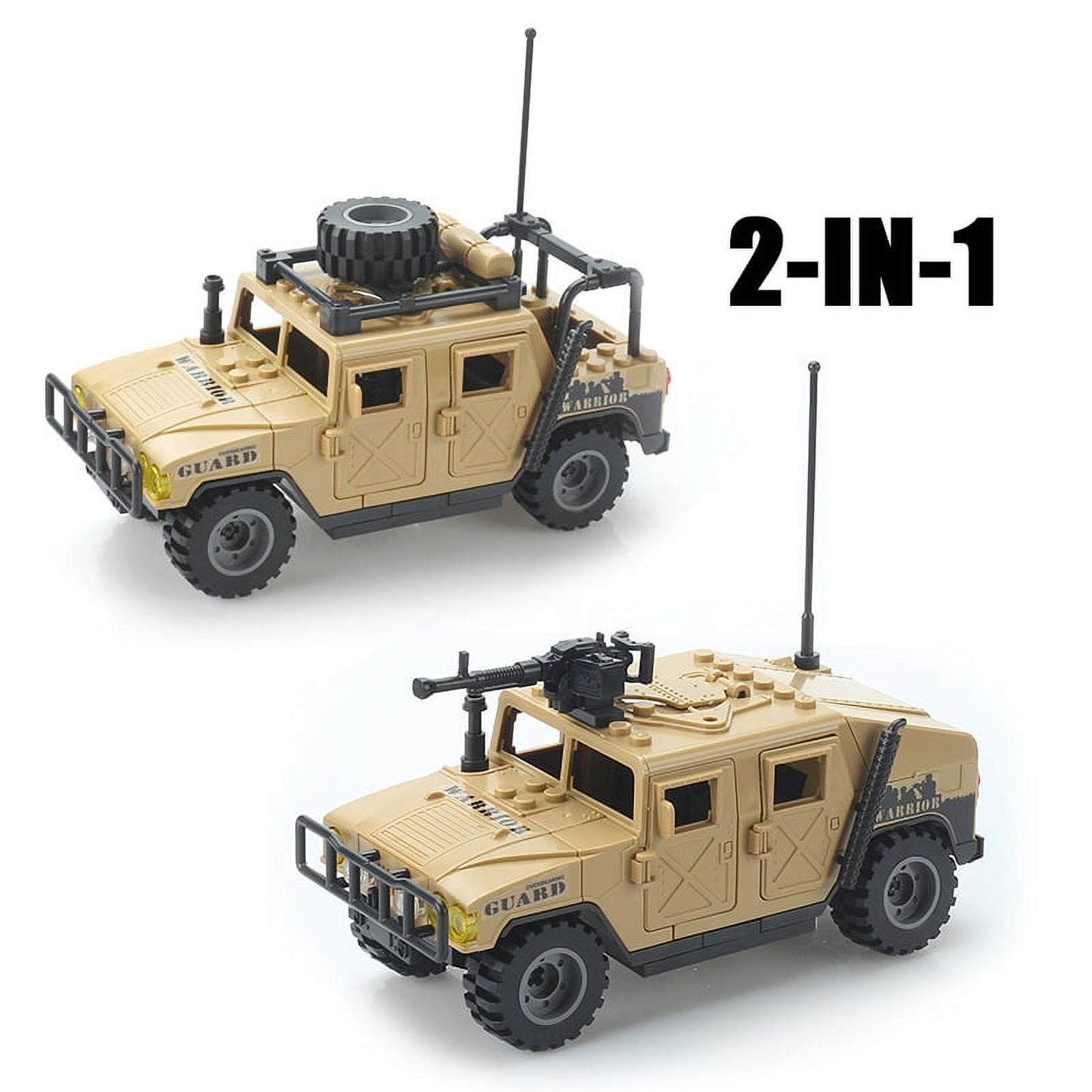 WW2 TBS Assault Team Military Hummer Jeep Armored Vehicle Building Block Model Army Mini Soldier ...