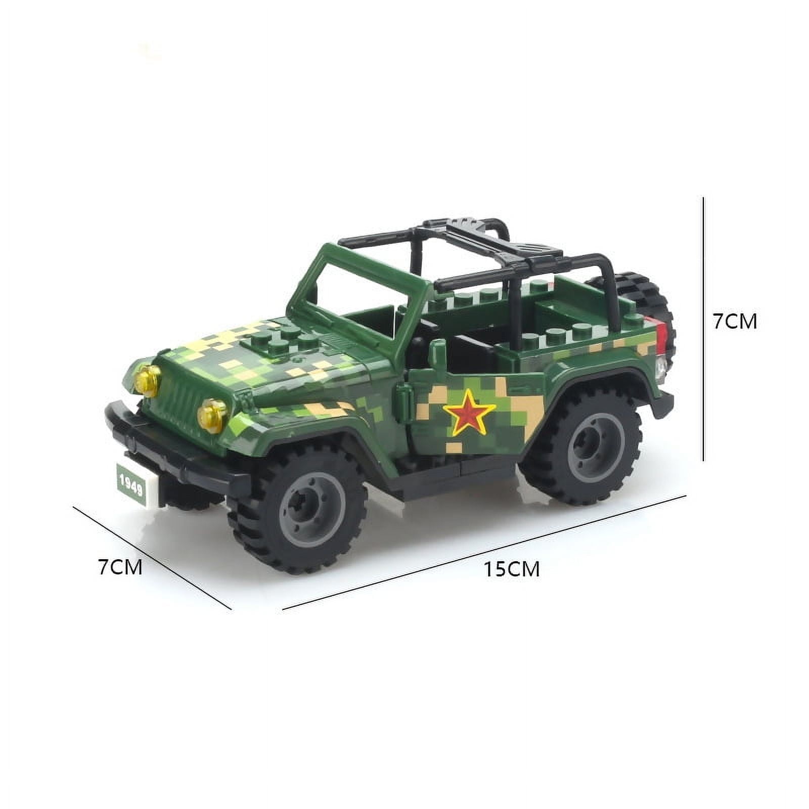 WW2 TBS Assault Team Military Hummer Jeep Armored Vehicle Building Block Model Army Mini Soldier ...