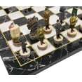 WW2 US vs Germany Chess Set W/ 17" Black and White Faux Marble Board ...