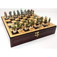 WW2 US vs Germany Unique Hand Painted Knights Chess Set with 17" Walnut ...