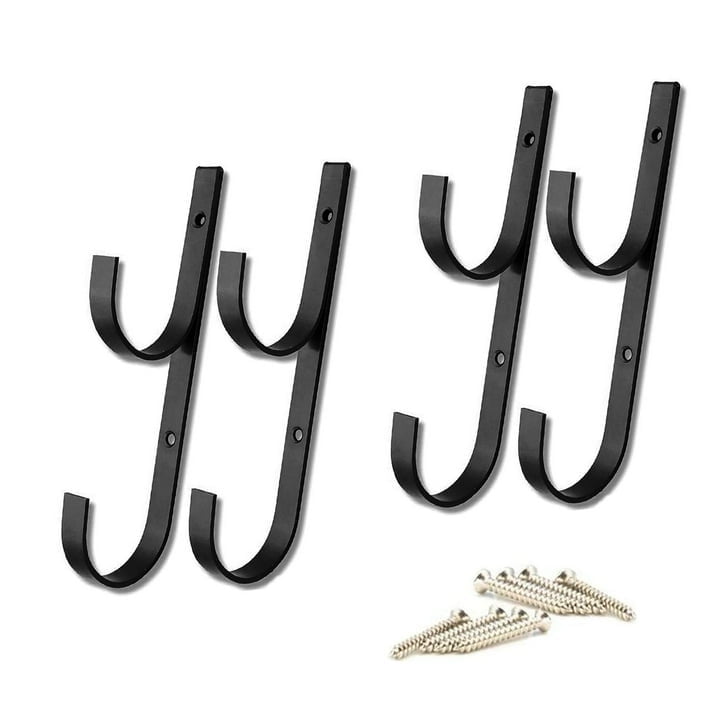 WWD POOL Swimming Pool Aluminum Pole Hanger Set, Black 2-Pack (4 Hooks ...