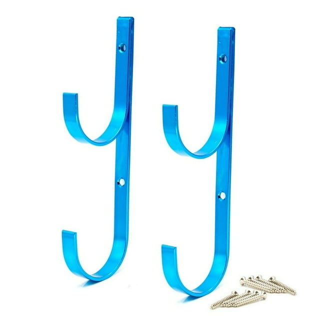 WWD POOL Swimming Pool Aluminum Pole Hanger Set, Blue, 1-Pack (2 Hooks ...