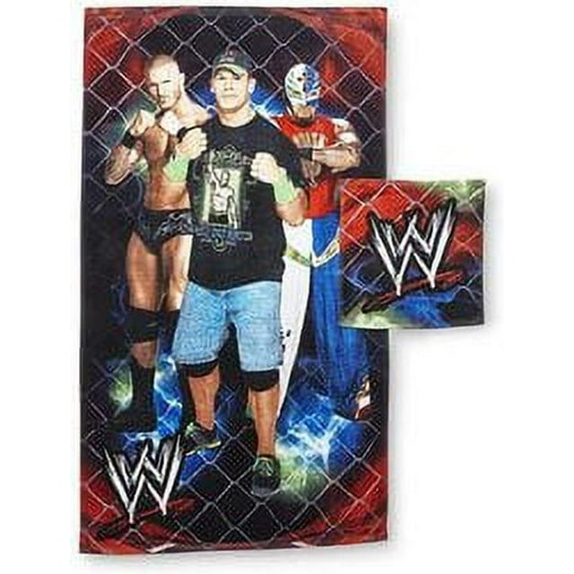 WWE 2 Piece Bath Set, Bathroom Towel and Washcloth - Walmart.com