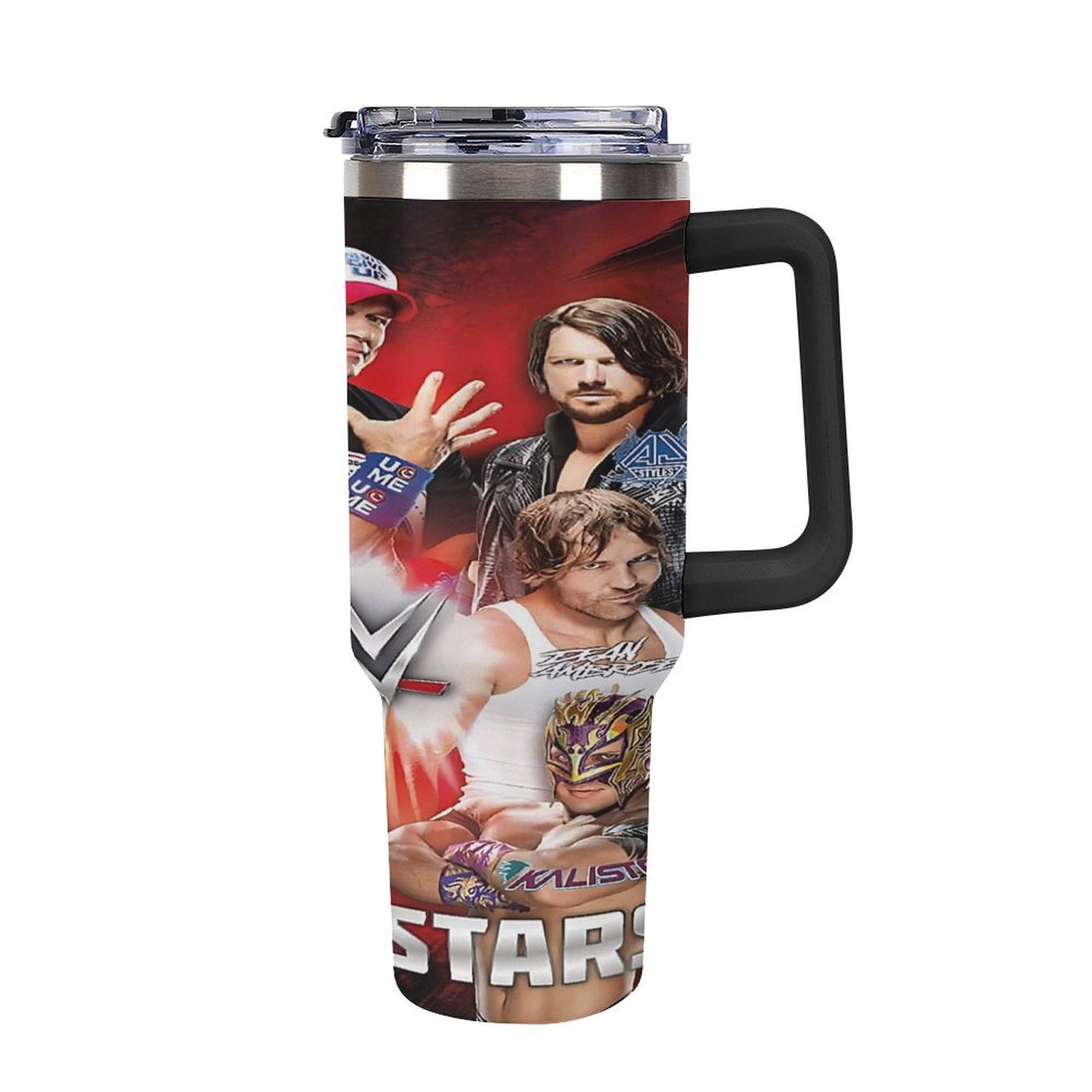 WWE 40oz Tumbler with Handle and Straw Lid Vacuum Insulated Leak Proof ...