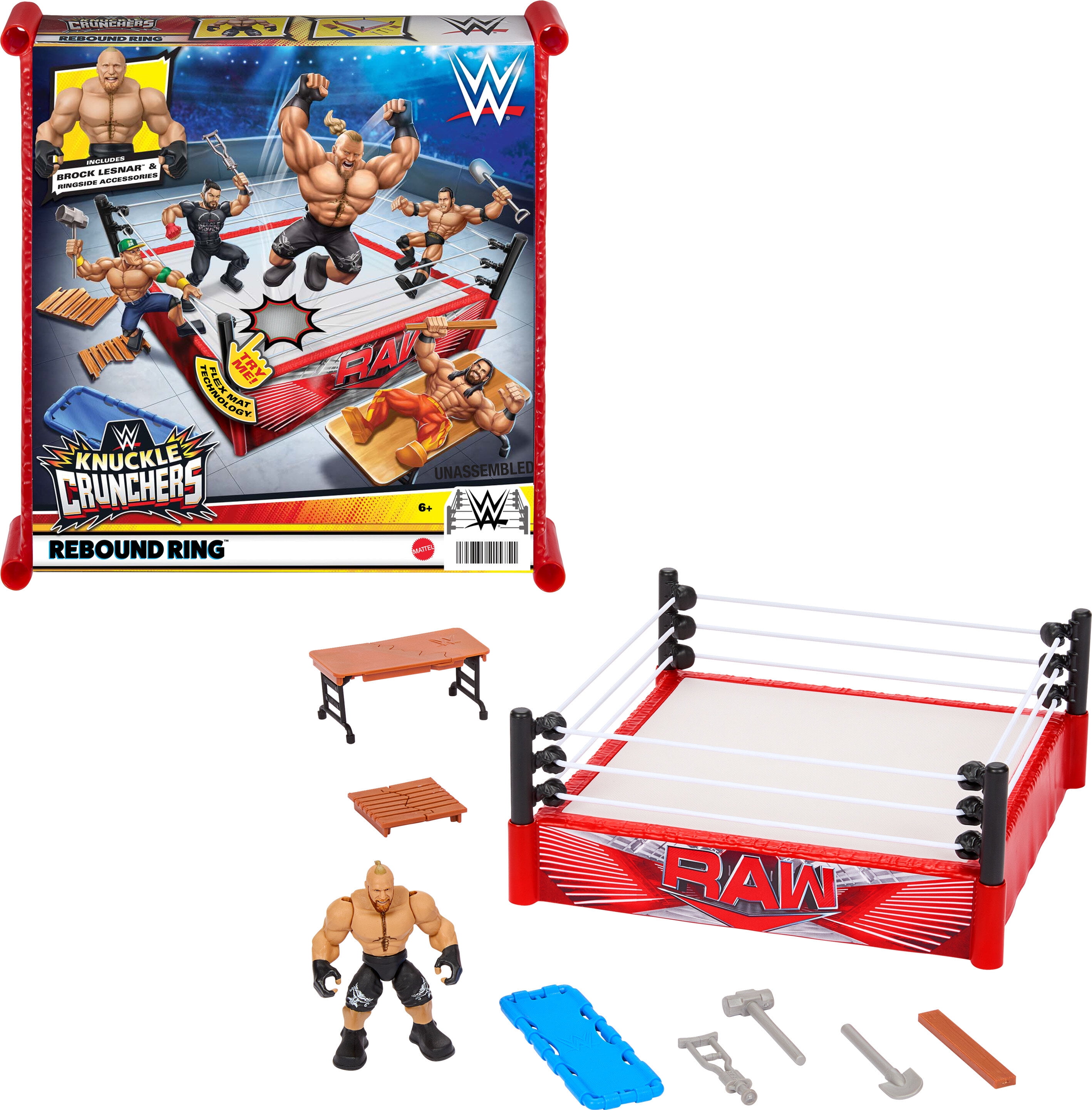 WWE Action Figure Playset Knuckle Crunchers Rebound Ring with ...